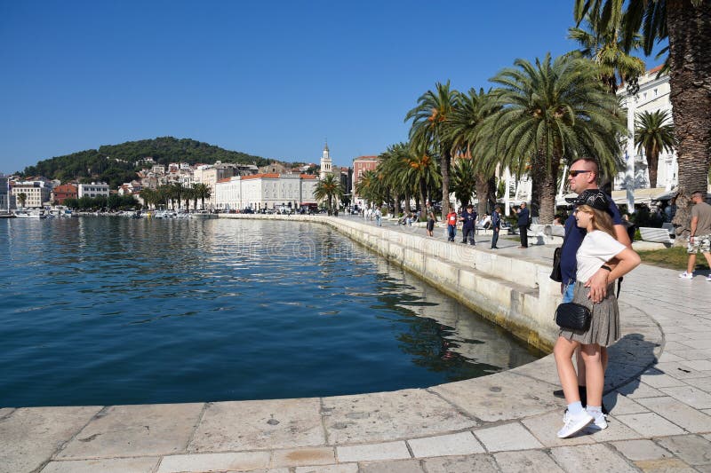 Split, Croatia. Central Embankment, October 17, 2022 Editorial ...