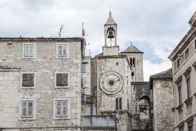 Clock on the Tower of the Main Square of Split. Editorial Image - Image ...
