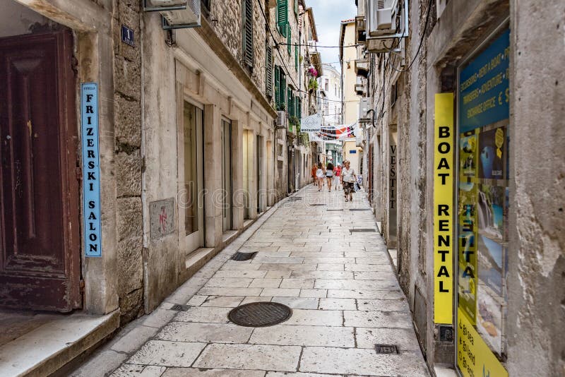 Tourists on the Streets of Split. Editorial Photo - Image of building ...