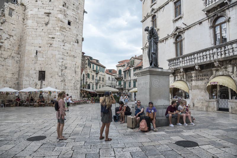 Tourists on the Streets of Split. Editorial Stock Photo - Image of ...
