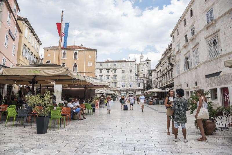 Tourists on the Streets of Split. Editorial Image - Image of unesco ...