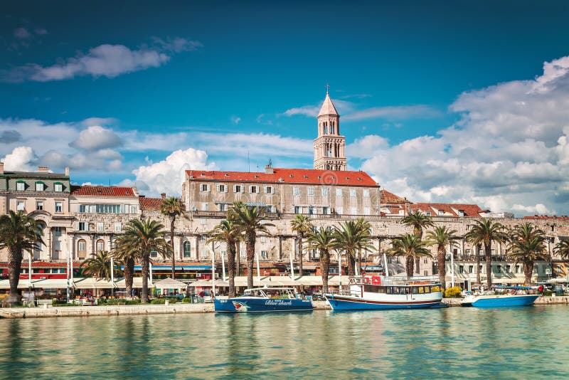 Split harbour architecture editorial stock image. Image of croatia ...
