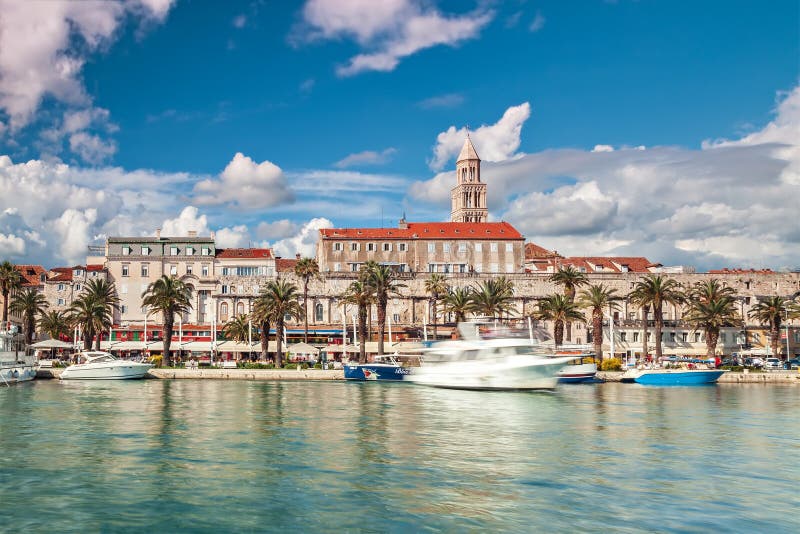 Split harbour architecture editorial stock image. Image of croatia ...