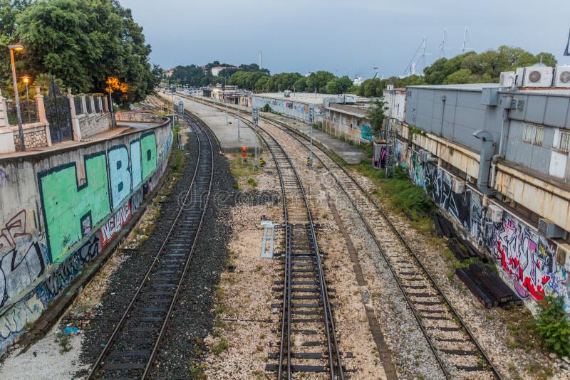 SPLIT, CROATIA - MAY 26, 2019: Railway Tracks in Split, Croat Editorial ...