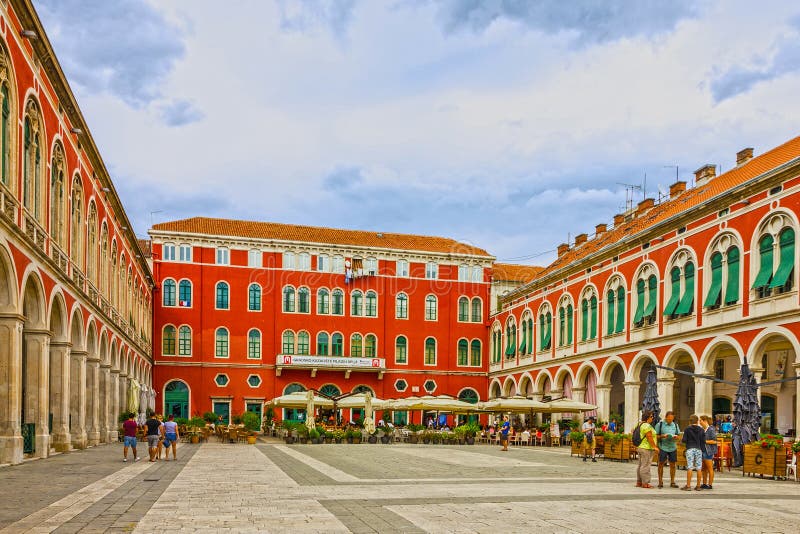Split, Croatia, Old Town Square Editorial Photography - Image of street ...