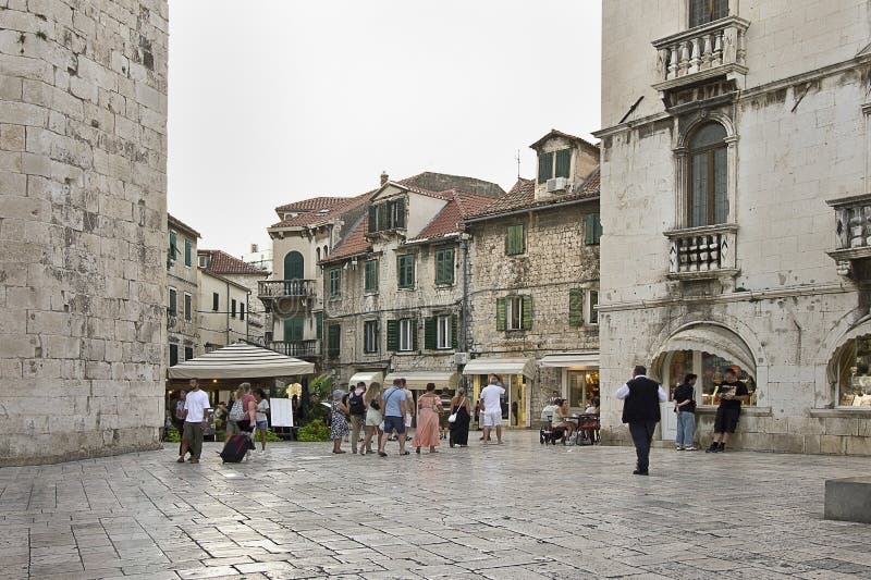 Fruit Square in the Old Center of Split. Editorial Stock Image - Image ...