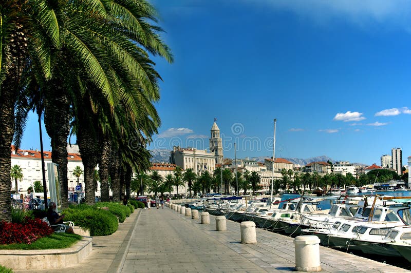 Split, Croatia waterfront stock photo. Image of outside - 64430414