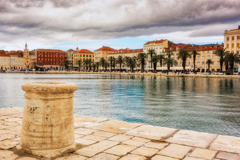 Split Croatia waterfront editorial photography. Image of palm - 116215887