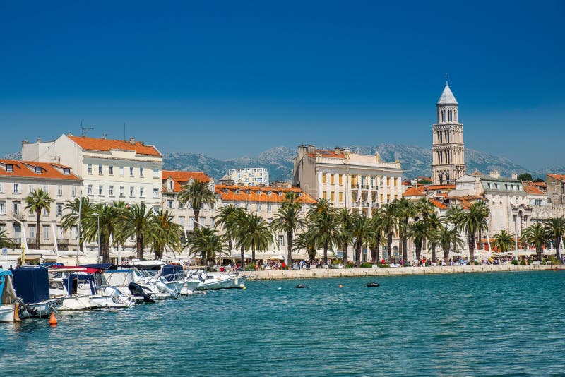 Split, Croatia, Waterfront and the Harbour, Adriatic Coast, Seascape ...