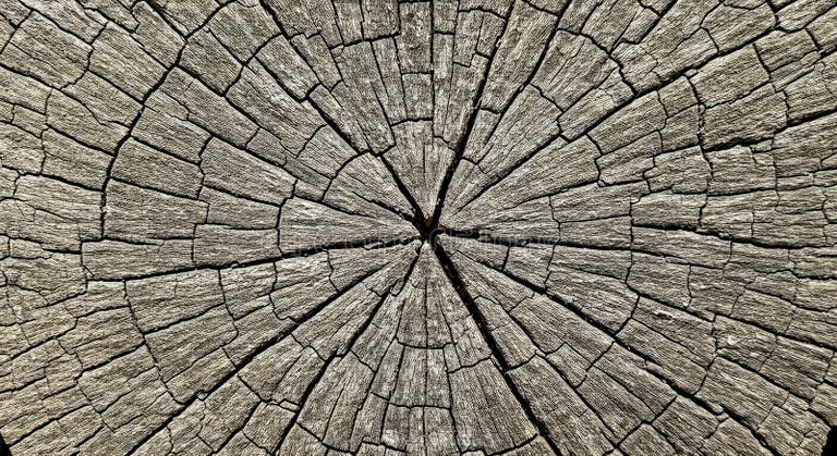 Split Elm Tree Stump Jagged Edges Bold Ring Patterns Cracked Wood ...