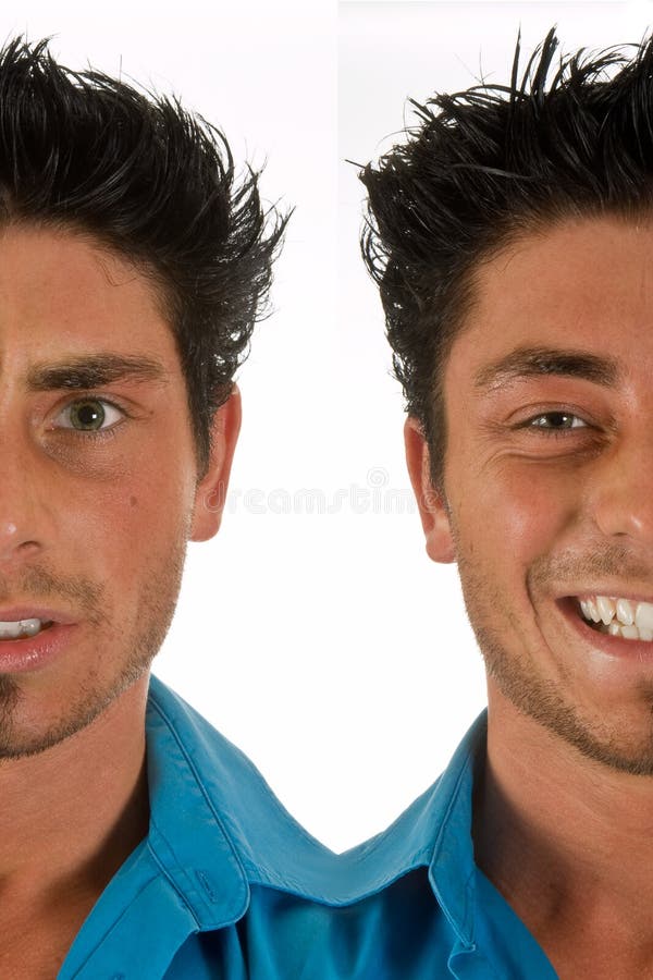 Split face stock image. Image of serious, beard, moustache - 7384991