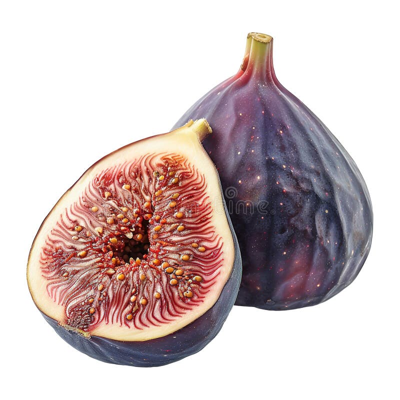 Split Fig Unveiling Its Luscious Flesh, Tiny Seeds, and Elegant Stem ...