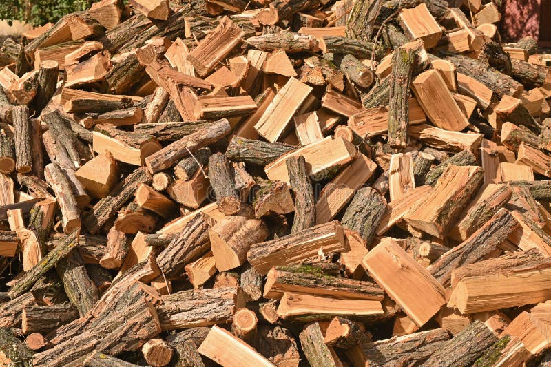 Split Firewood for Heating in Winter. Stock Photo - Image of timber ...
