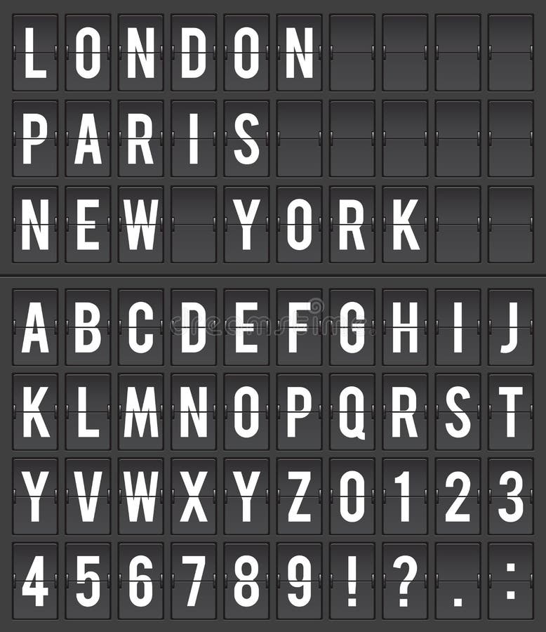 Split-flap Display Illustration Stock Vector - Illustration of flight ...