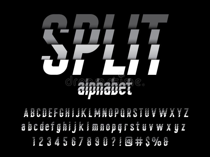 Split font stock vector. Illustration of style, dynamic - 154667334