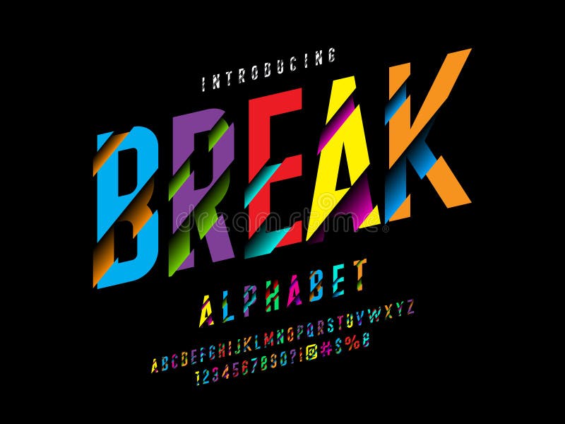 Split font stock vector. Illustration of style, text - 254390171