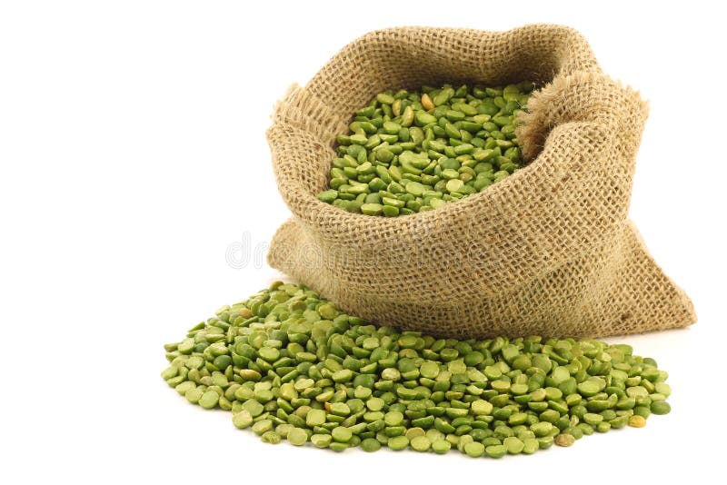 Split Green Peas in a Burlap Bag Stock Image - Image of cooking ...