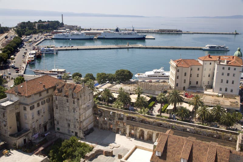 Split - harbor stock image. Image of harbor, port, church - 10314153
