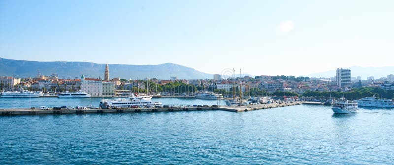 Split harbour and marina editorial photography. Image of building ...