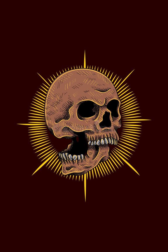 Split Head Skull Vector Illustration Stock Vector - Illustration of ...