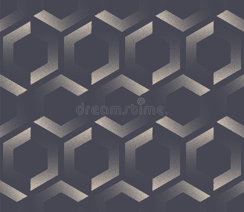 Split Hexagons Modern Seamless Pattern Vector Dot Work Stern Abstract ...