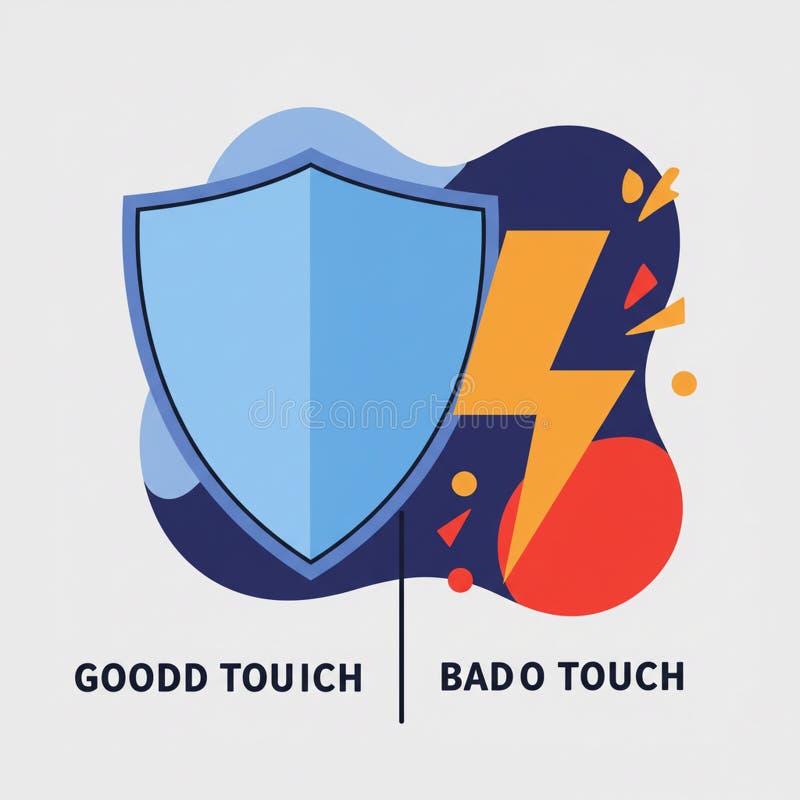 A Split Image with a Blue Shield on the Left Labeled "GOODD TOUCH" and ...