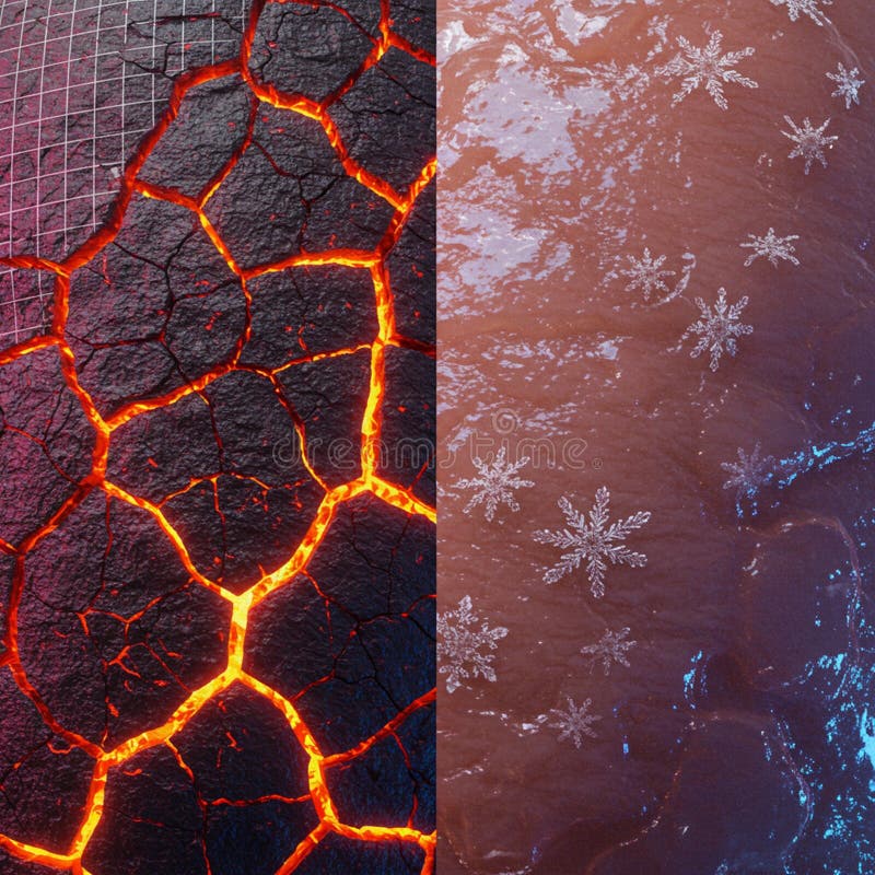 A Split-image Contrasts Textures and Temperatures. the Left Side ...