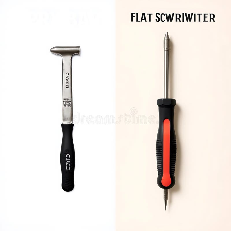 A Split Image Showing a Pry Bar on One Side and a Flat Screwdriver on ...