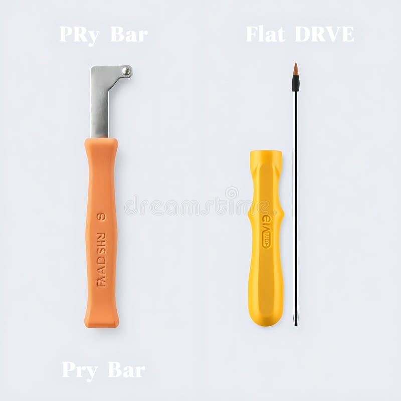 A Split Image Showing a Pry Bar on One Side and a Flat Screwdriver on ...