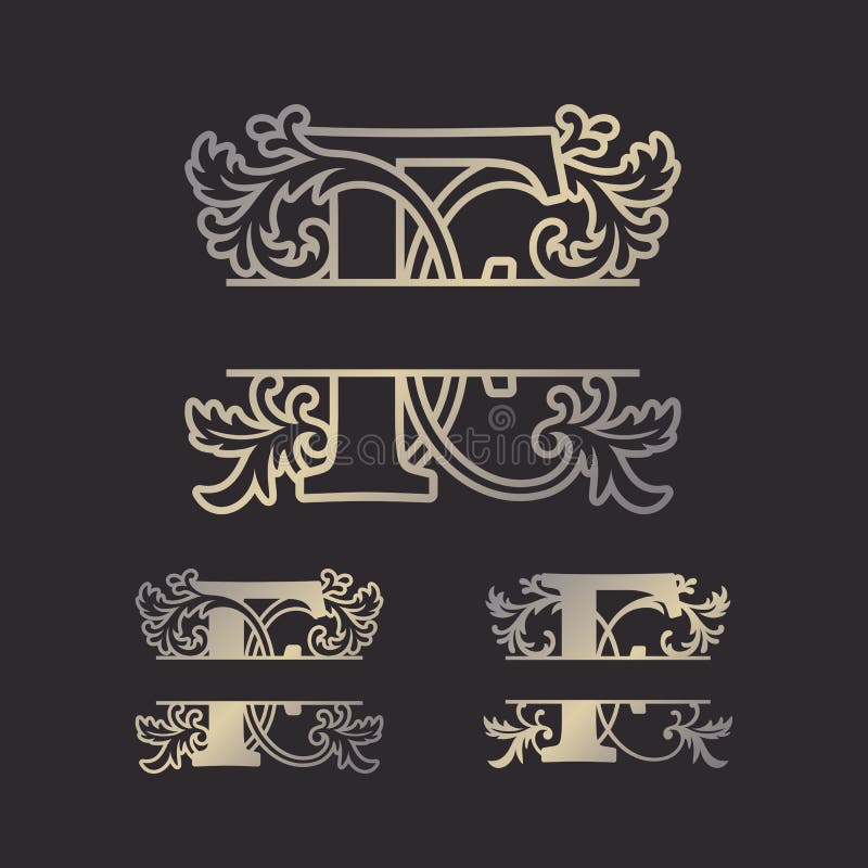 Split Letters. Split Monogram Font. Split Alphabet. Stock Vector ...