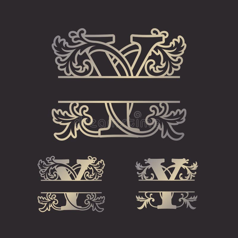 Split Letters. Split Monogram Font. Split Alphabet. Stock Vector ...