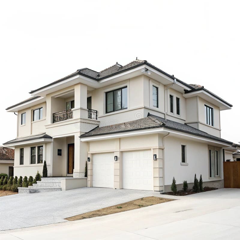 Split Level 5 House Isolated on White Background Stock Illustration ...