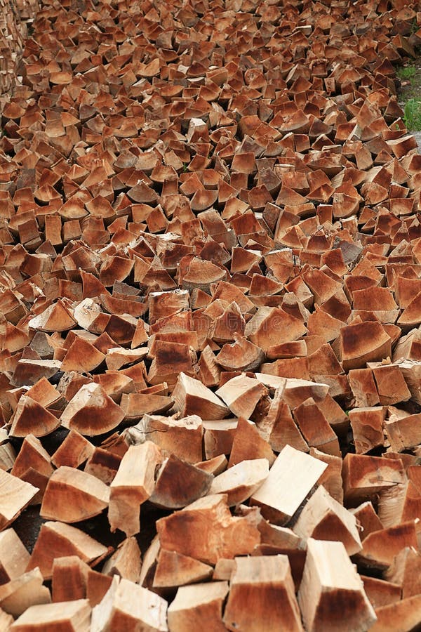 Split Red Oak Logs in a Firewood Pile Stock Photo - Image of winter ...
