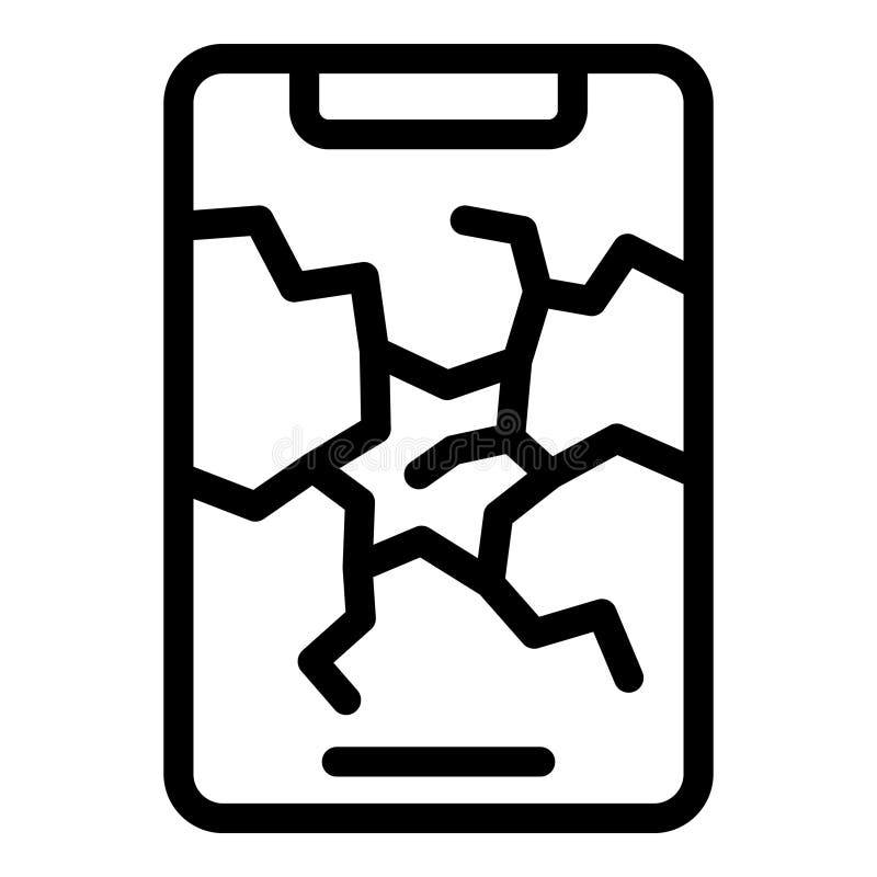 Split Mobile Screen Icon Outline Vector. Broken Display Device Stock ...