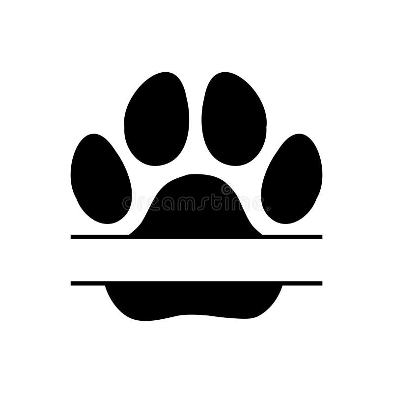 Split Monogram. Dog or Cat Footprints. Vector Isolated Silhouette ...