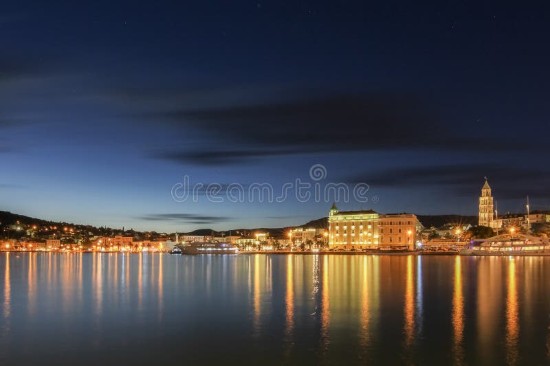 Split at night stock photo. Image of mediterranean, travel - 92140750