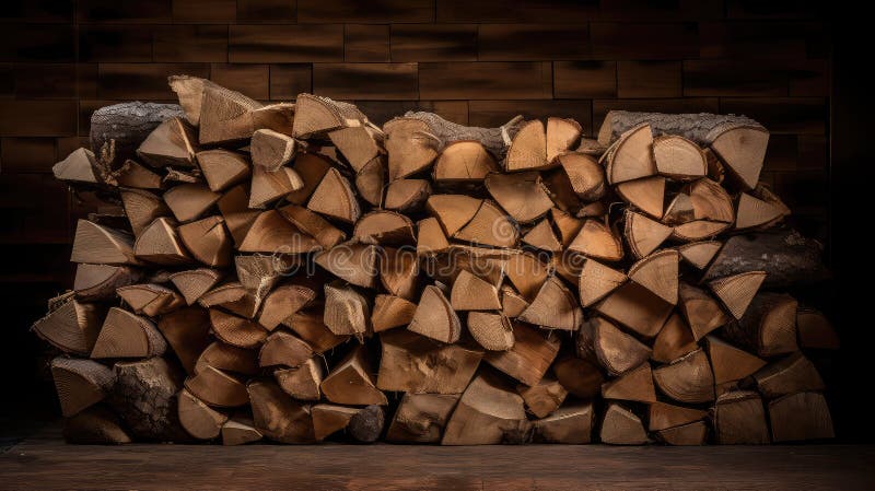 Split oak firewood stock illustration. Illustration of chimney - 307655472