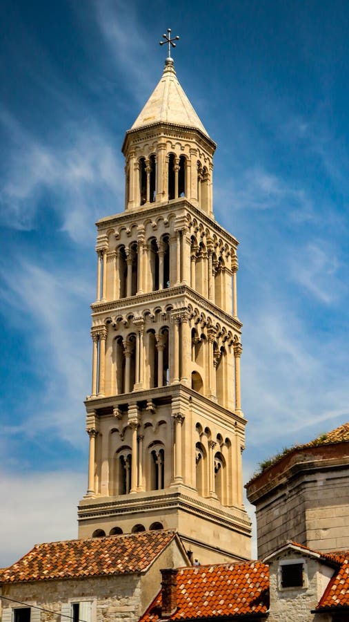 Split Old Town Bell Tower - Croatia Stock Photo - Image of colors ...