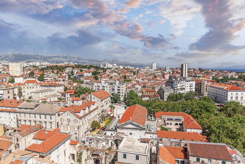 Split. Panoramic View of the Old Town, Croatia. Stock Image - Image of ...