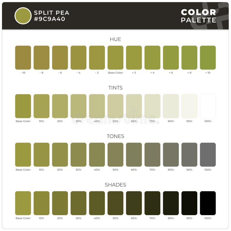 Split Pea / Color Palette Ready for Textile. Hue, Tints, Tones and ...