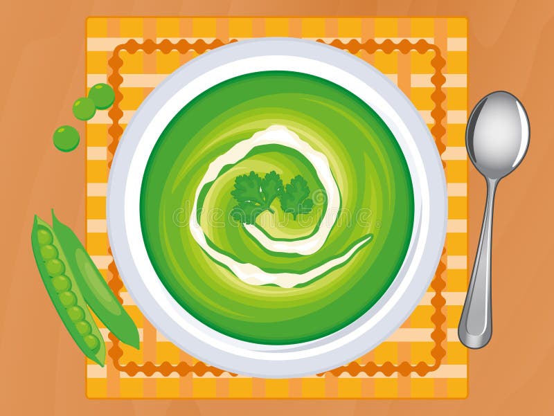 A Plate of Split Pea Soup Top View Vector Illustration Stock Vector ...