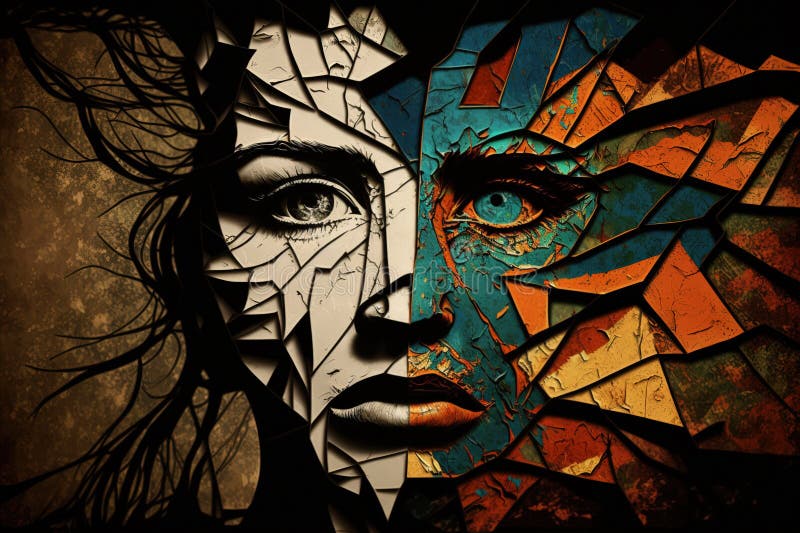 Split personality disorder stock illustration. Illustration of drawing ...