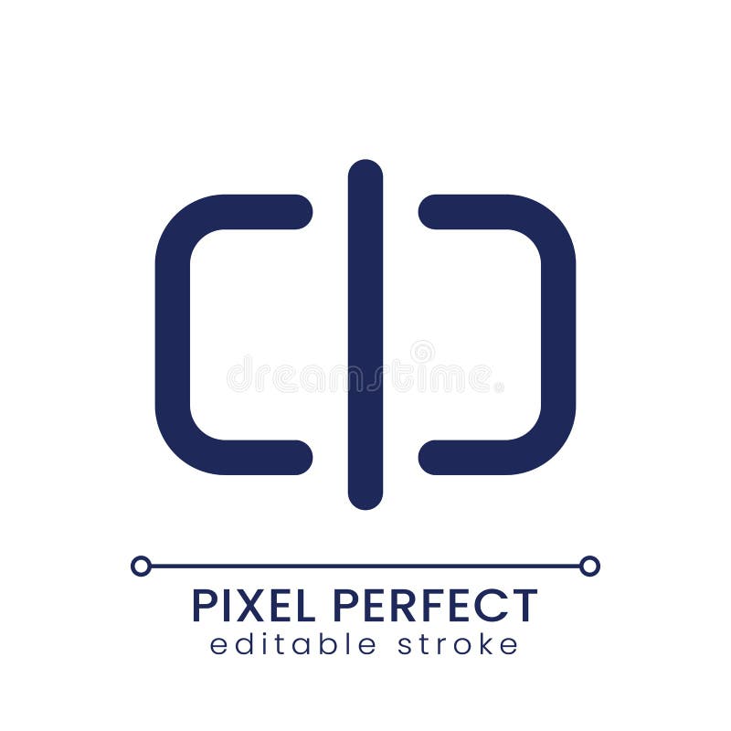 Split Pixel Perfect Linear Ui Icon Stock Vector - Illustration of ...