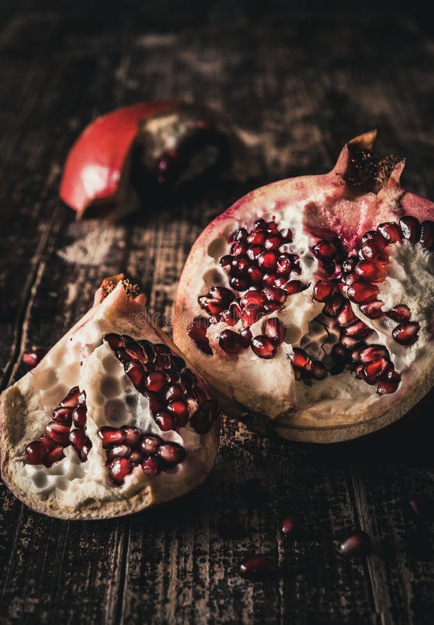 Split pomegranate stock image. Image of grow, tree, pomegranates - 4590367