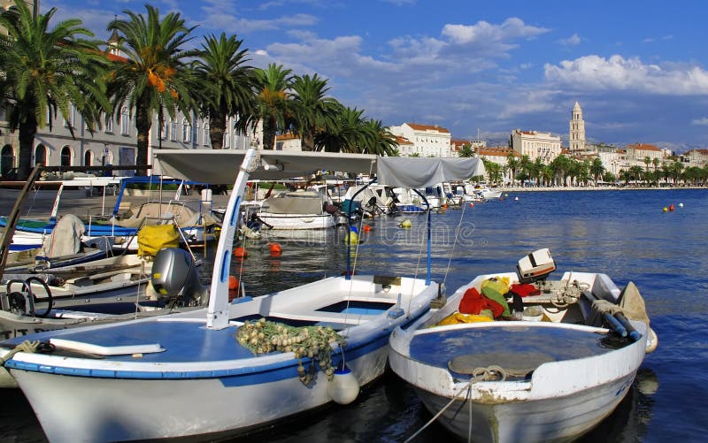Split harbour stock image. Image of adriatic, historic - 1613033