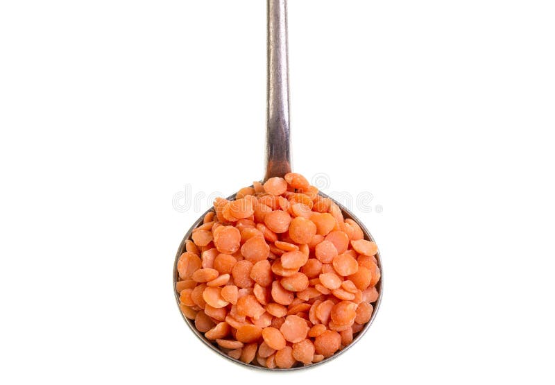 Split Red Lentils on Spoon stock image. Image of lentil - 255837235