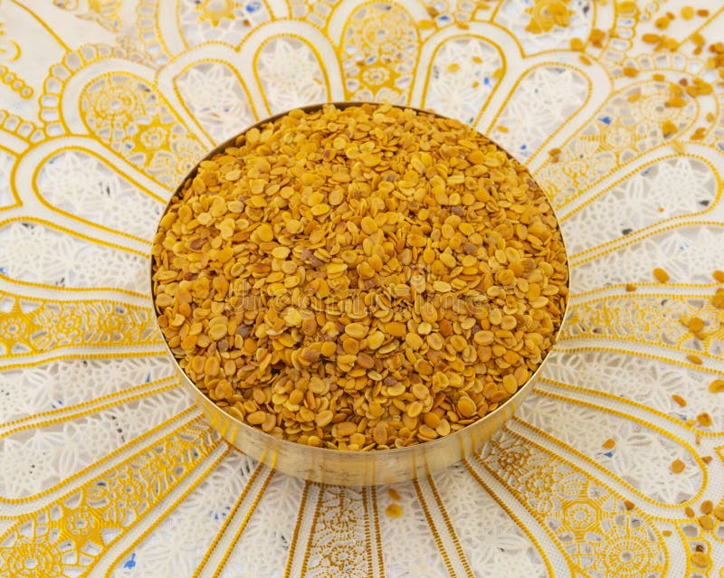 Split Roasted Coriander Seeds or Dhana Dal Stock Image - Image of ...