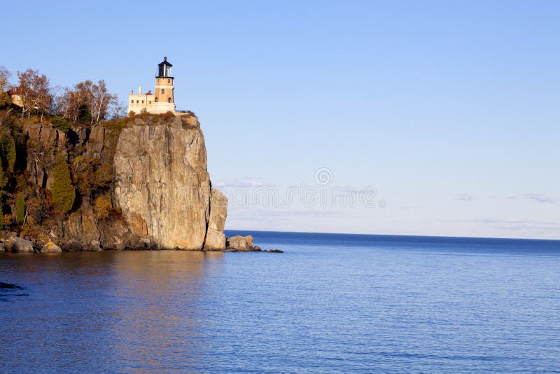 Split Rock Lighthouse Sunrise Silhouette Stock Photo - Image of nature ...