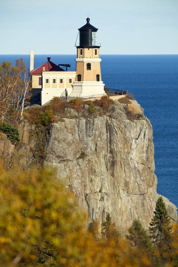 Split Rock Lighthouse Sunrise Silhouette Stock Photo - Image of nature ...