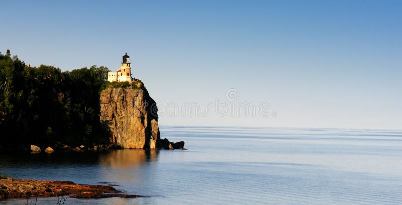Split Rock Lighthouse Sunrise Silhouette Stock Photo - Image of nature ...